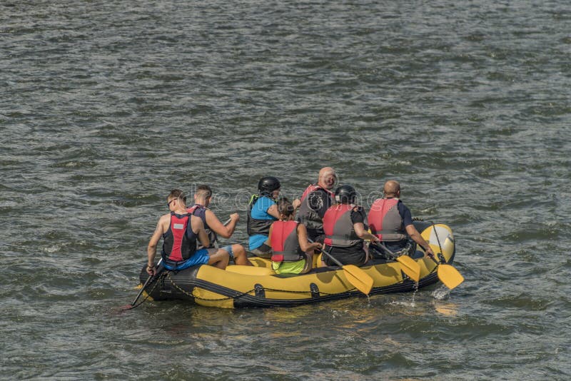 Boats on River Dunajec after Rain with Blue Water Editorial Stock Image ...