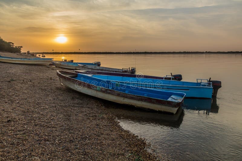 Boats on the River Nile in Abri, Sud Stock Image - Image of plain ...
