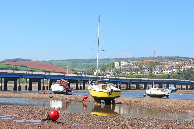 Boats on the River Teign at Shaldon, Devon Stock Photo - Image of ...
