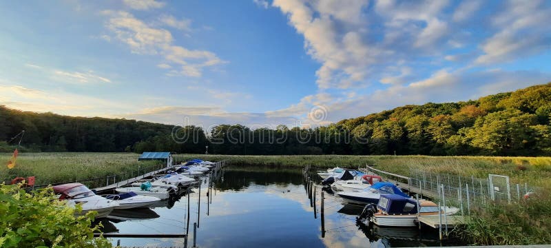 Boats on the River Under the Sunset Editorial Stock Photo - Image of ...