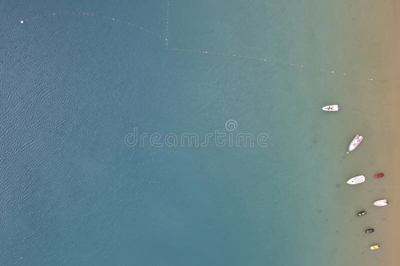 Boats in the Sea Harbor. Top Down Aerial View Stock Photo - Image of ...