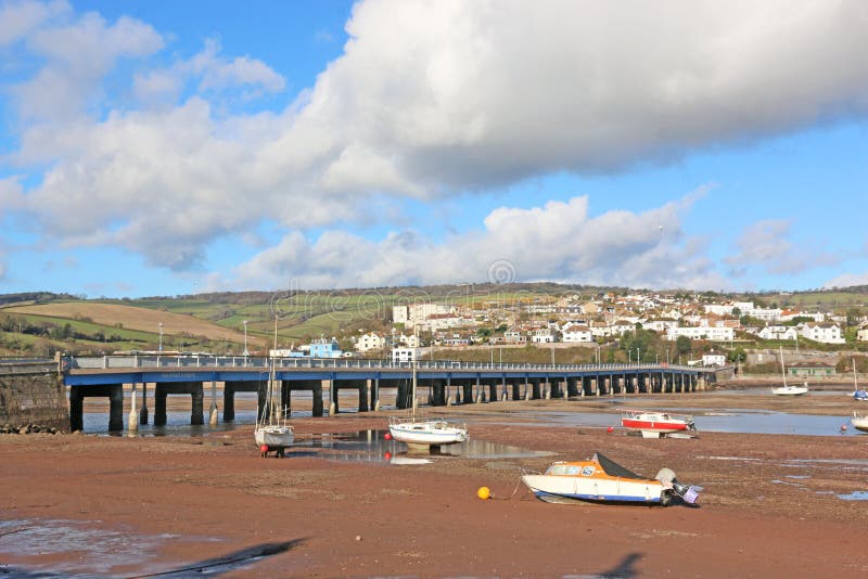 Shaldon Bridge , Devon at Low Tide Stock Image - Image of teign, water ...