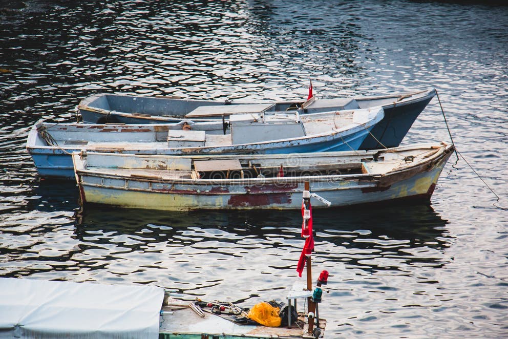 2 Boats Standing on the Sea Editorial Stock Photo - Image of standing ...