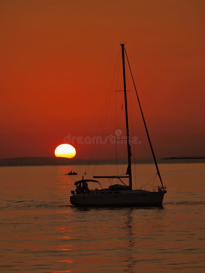 Boats in sunset stock photo. Image of boating, adria - 24980500