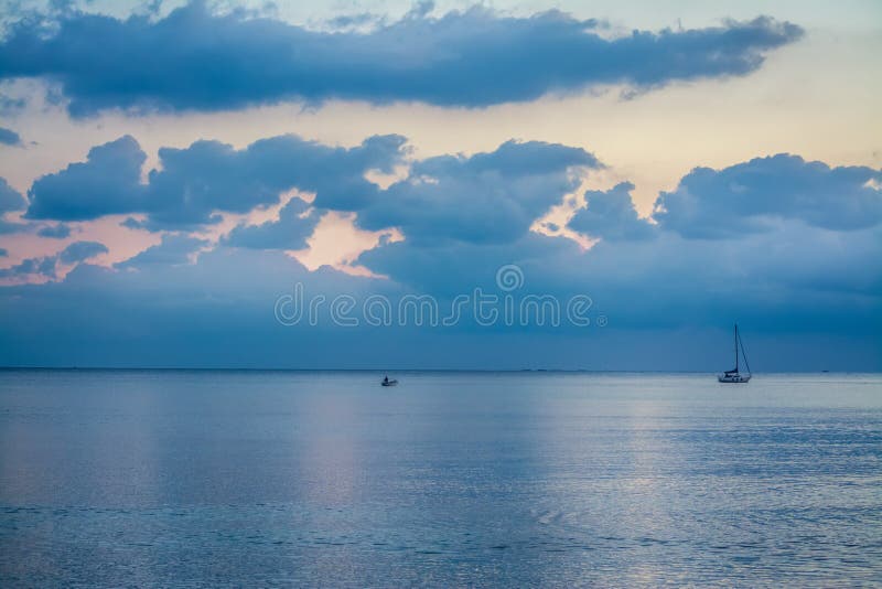 Boats Under a Grey Sky at Sunset Stock Image - Image of alghero ...