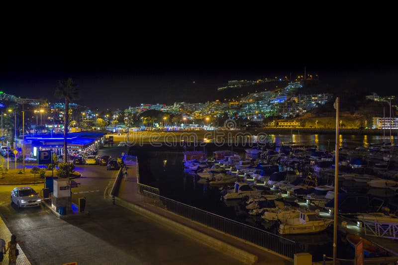 Boats in the Water at Night Time Stock Image - Image of europe, harbor ...