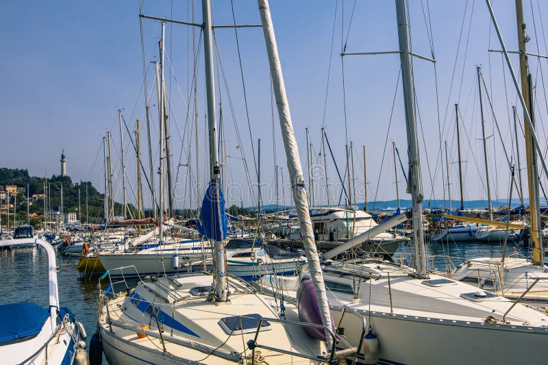 Boats and Yachts at the Pier of Trieste, Italy Stock Photo - Image of ...