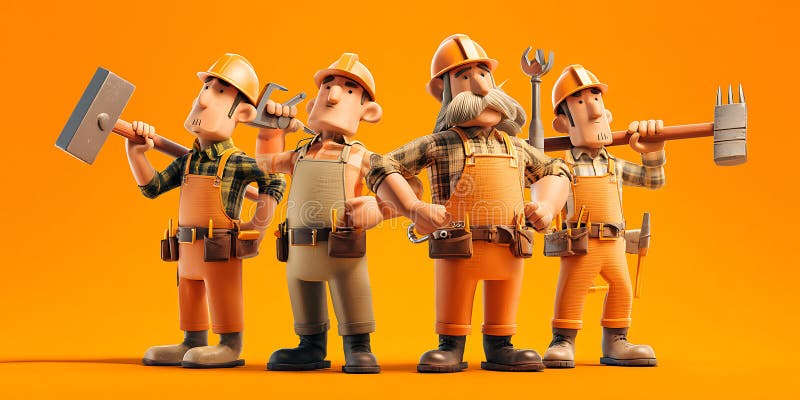 Bob the Builder Crew Cartoon Characters Stock Illustration ...