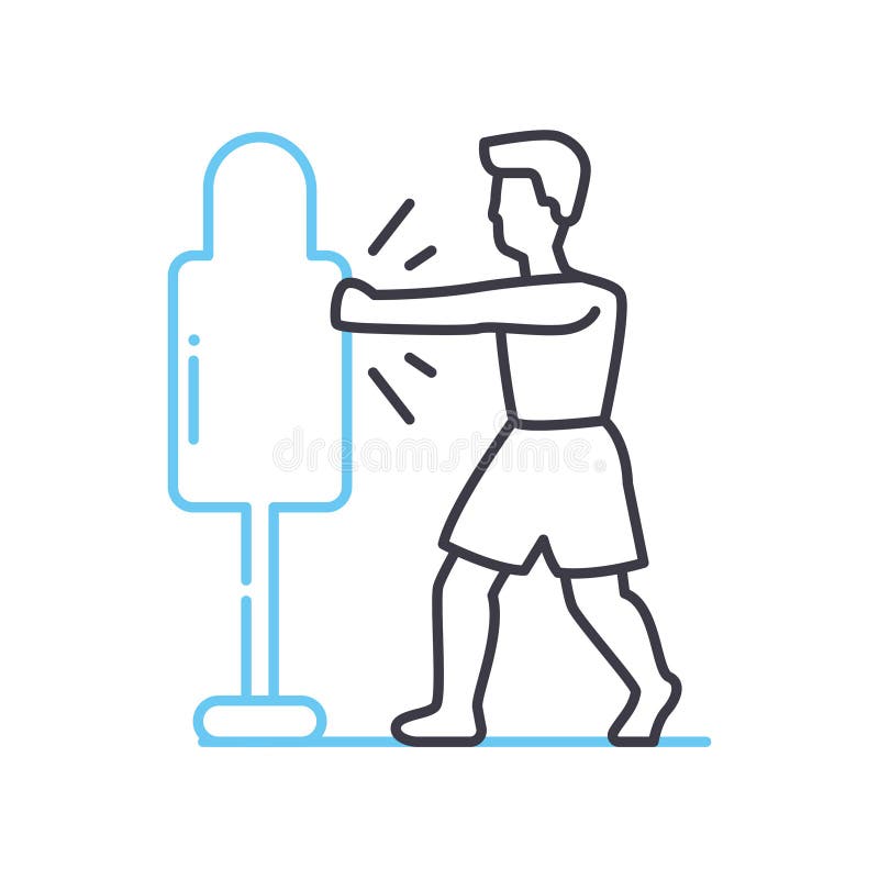 Bob Dummy Training Line Icon, Outline Symbol, Vector Illustration ...