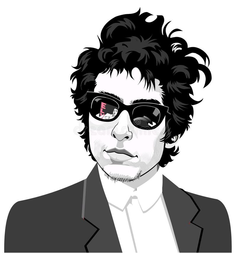 Bob Dylan Vector Illustration Drawing Portrait Stock Vector ...