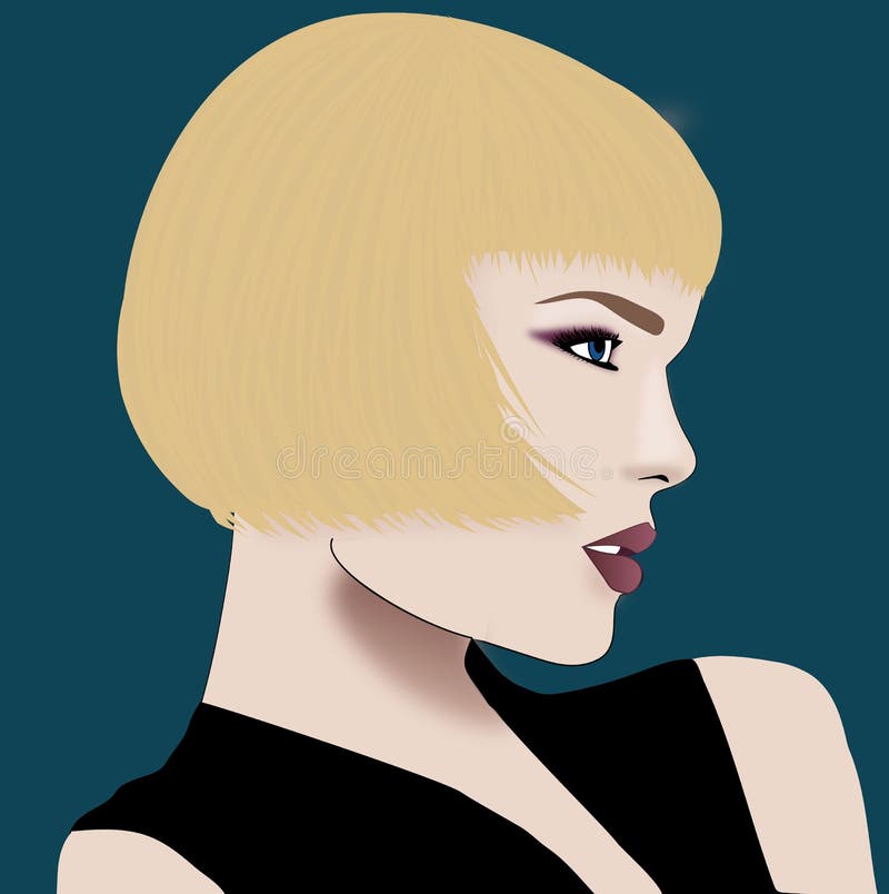 Woman Bangs Bob Stock Illustrations 84 Woman Bangs Bob Stock