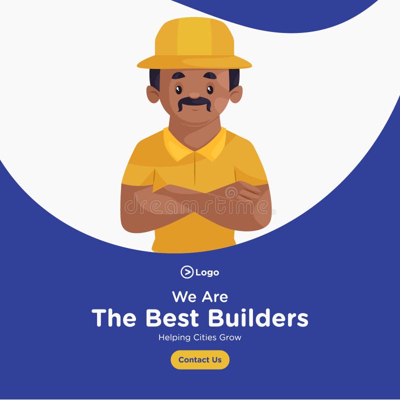Indian Builder Banner Design Stock Vector - Illustration of male, hard ...
