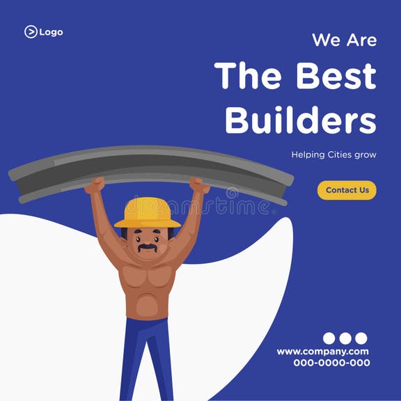 Indian Builder Banner Design Stock Vector - Illustration of labor, blue ...