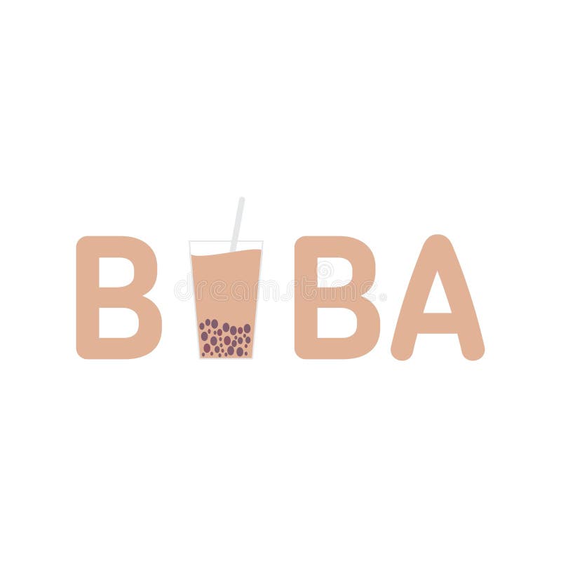 Boba bubble milk tea title stock vector. Illustration of bubble - 207418884