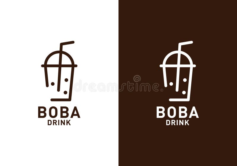 Boba Drink Cup Logo Vector Design Concept Stock Vector - Illustration ...