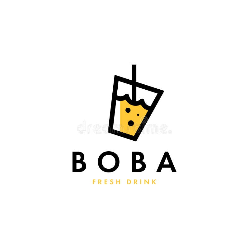Boba Drink Logo Template Vector Stock Illustration - Illustration of ...
