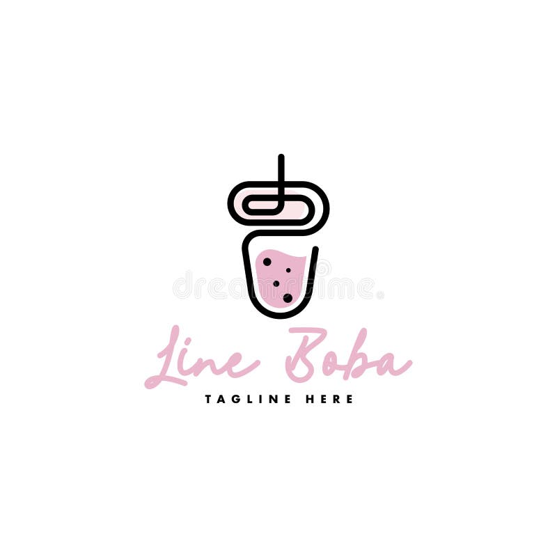 Boba Drink Logo Template Vector Stock Illustration - Illustration of ...