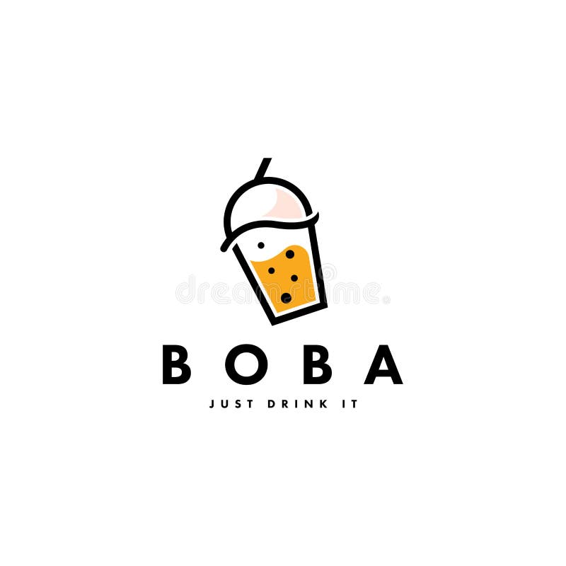 Boba Drink Logo Template Vector Stock Illustration - Illustration of ...
