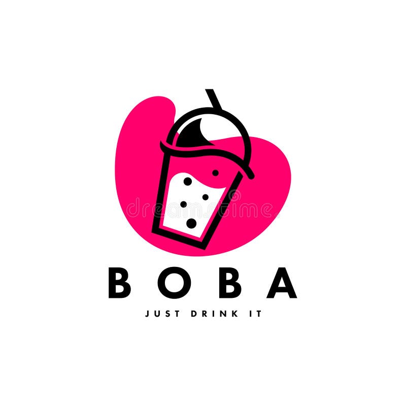 Boba Drink Logo Template Vector Stock Illustration - Illustration of ...