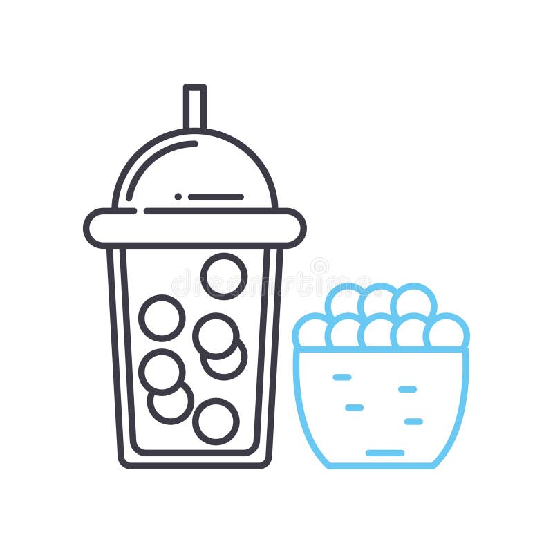 Boba Line Icon, Outline Symbol, Vector Illustration, Concept Sign Stock ...