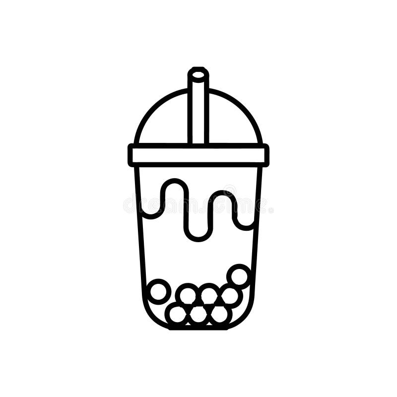 Boba Tea Icon Flat Logo Isolated Symbol Stock Illustration ...