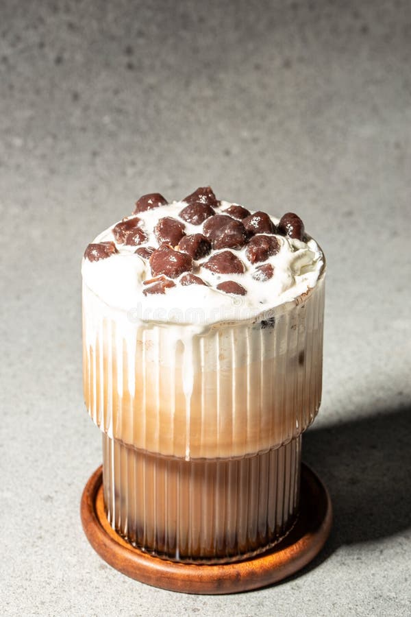 Boba Tea, Taiwan Milk Tea with Boba, Vertical Image. Place for Text ...