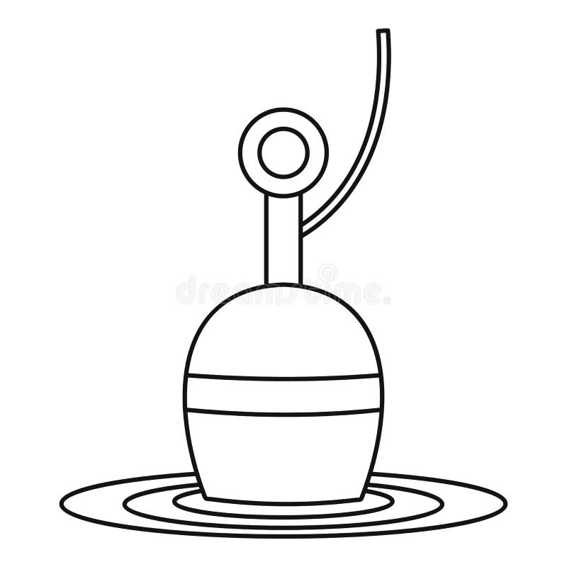 Bobber icon, outline style stock vector. Illustration of lake - 82981577