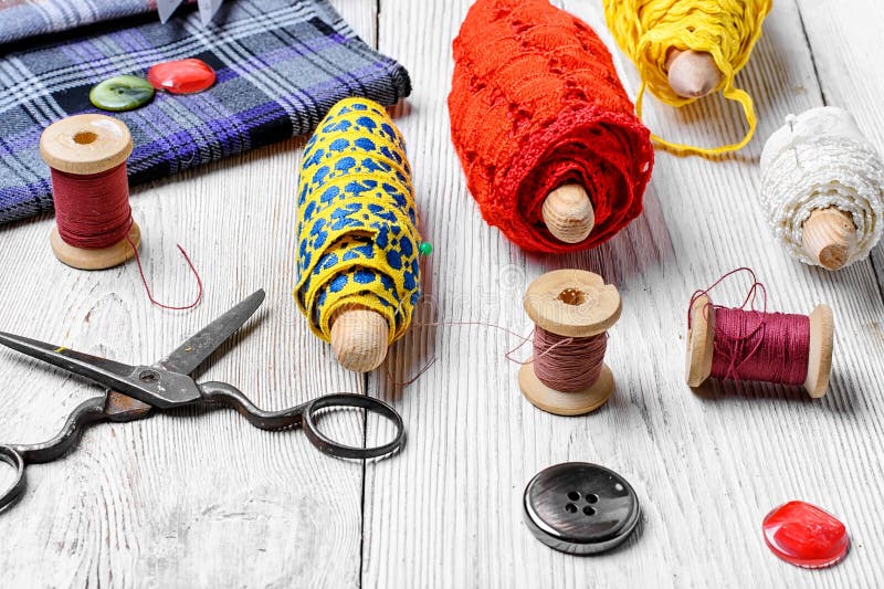 Bobbin lace for crafts stock image. Image of dressmaker - 76034637