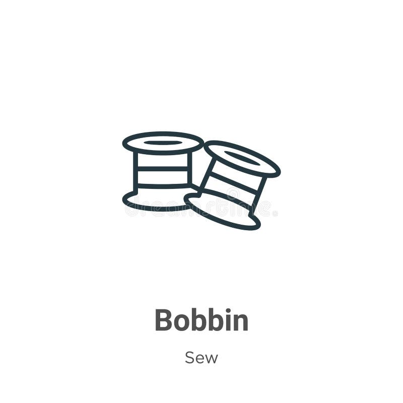 Bobbin Outline Vector Icon Thin Line Black Bobbin Icon Flat Vector