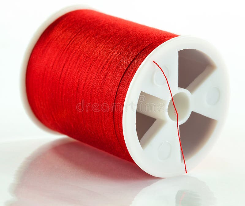 Bobbin of Red Sewing Thread Stock Photo - Image of braid, thread: 111739160