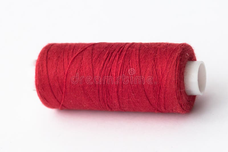 Bobbin of Red Thread, Close-up Stock Image - Image of cotton, object ...