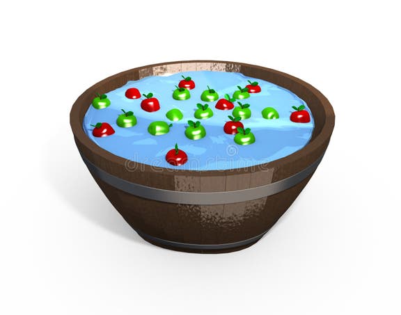 Bobbing for Apples stock illustration. Illustration of dunking - 10639395