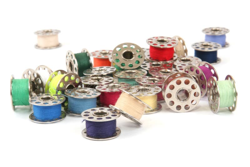 Bobbins stock photo. Image of detail, colored, cotton, material - 442126