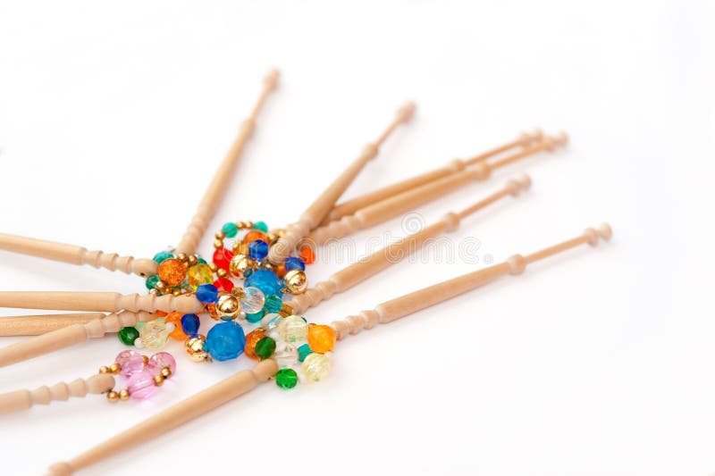 Bobbins and beads stock image. Image of bead, spindle - 16349339