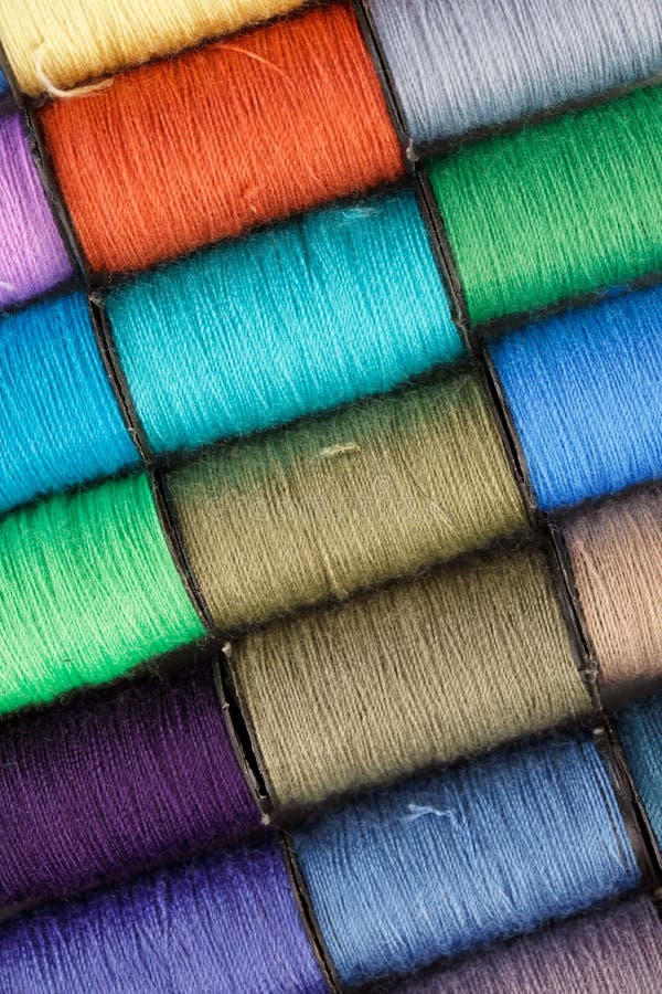 Bobbins of lurex thread stock photo. Image of needlework - 19011666
