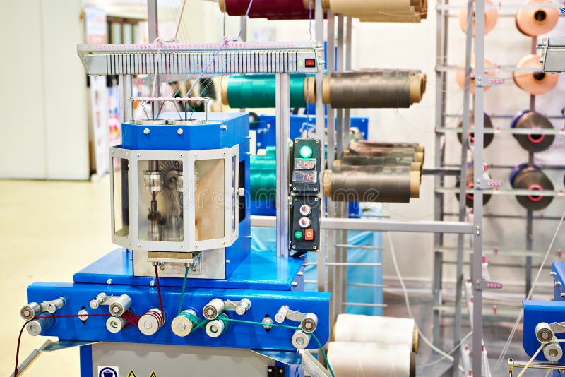 Bobbins of Thread for Cord Knitting Machine Stock Photo - Image of ...