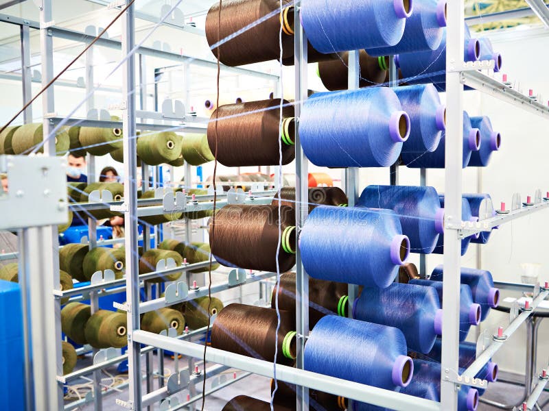 Bobbins of Thread for Cord Knitting Machine Stock Photo - Image of ...