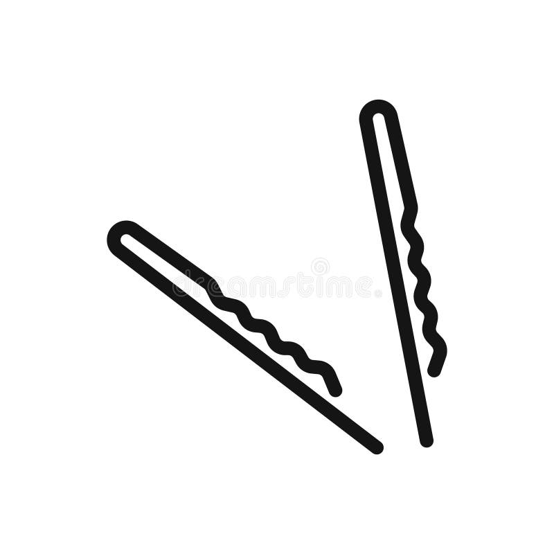 Bobby Pins Icon Linear Vector Graphics Sign Stock Vector Illustration Of Salon Hairstyling