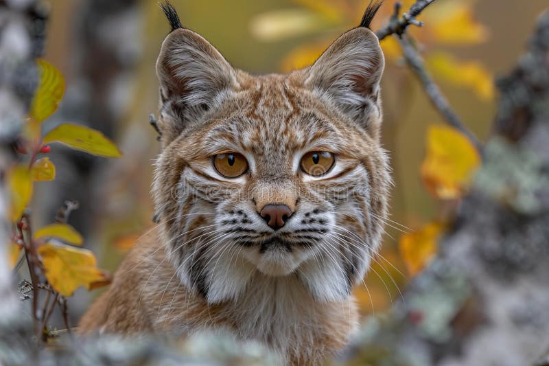 A Bobcat Looking at the Camera in the Forest, High Quality, High ...