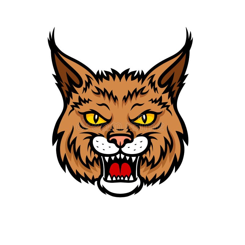 Bobcat Lynx Head Muzzle Vector Mascot Icon Stock Vector Illustration