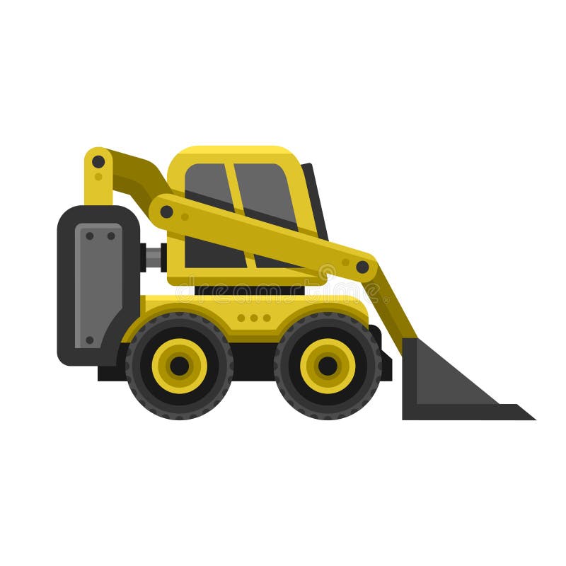 Bobcat Machine Icon Vlak Stijlontwerp Vector Vector Illustratie ...