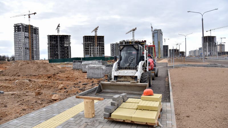 Bobcat Skid-steer Loader for Loading and Unloading Works on City ...