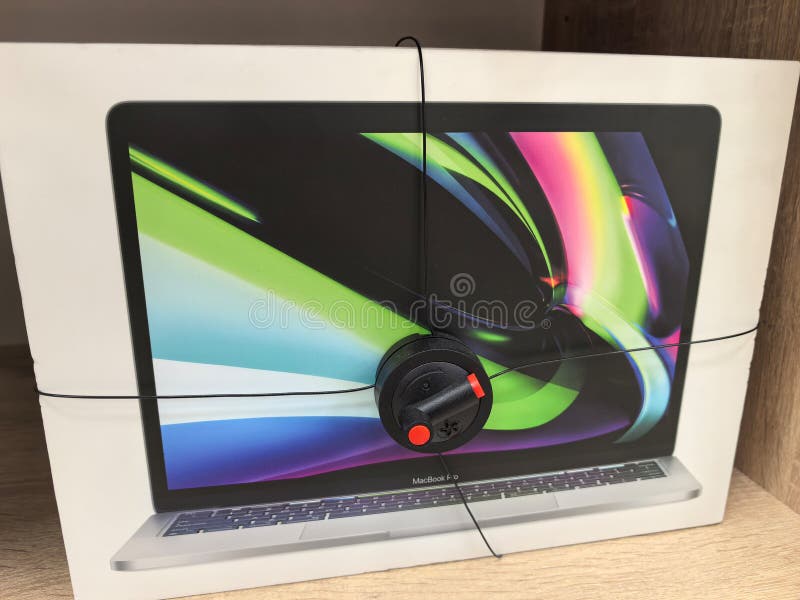 Computer Display Box Secured with a Security Tag in a Retail ...