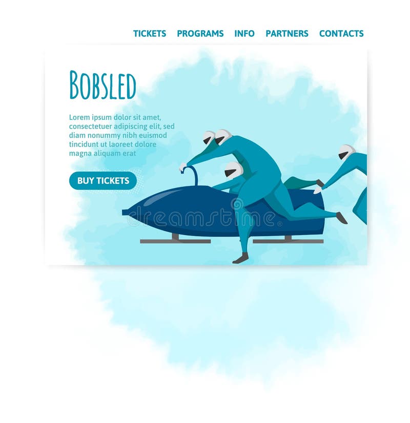 Bobsled Sport Vector Icon Winter Game Race. Speed Snow Sledge Track ...