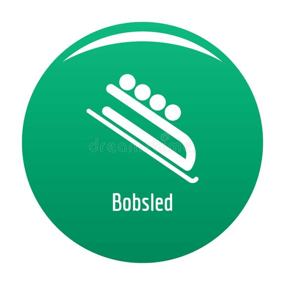 Bobsled icon vector green stock vector. Illustration of icon - 130414815