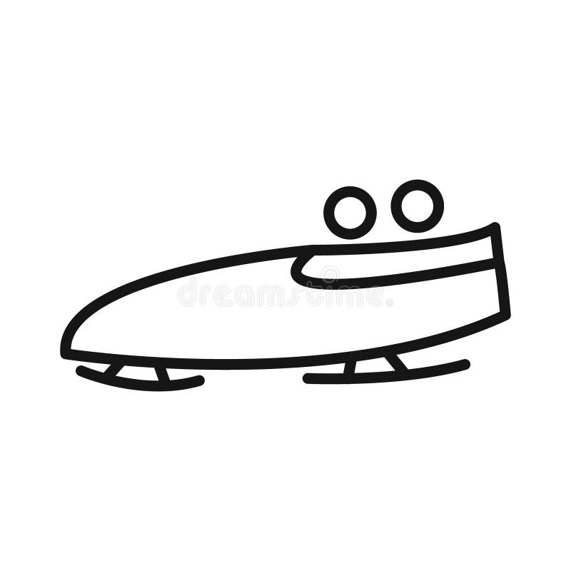 Bobsleigh Icon Black Line Art Vector Stock Illustration - Illustration ...