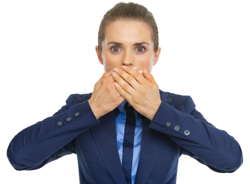 Boca Cerrada De La Mujer De Negocios Imagen de archivo - Imagen de ...