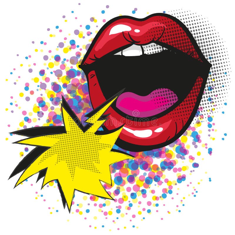 Boca Gritando Com Bordos Vermelhos E Estilo Cômico Do Pop Art Da Bolha ... Boca Gritando Com Bordos Vermelhos E Estilo Cômico Do Pop Art Da Bolha ...