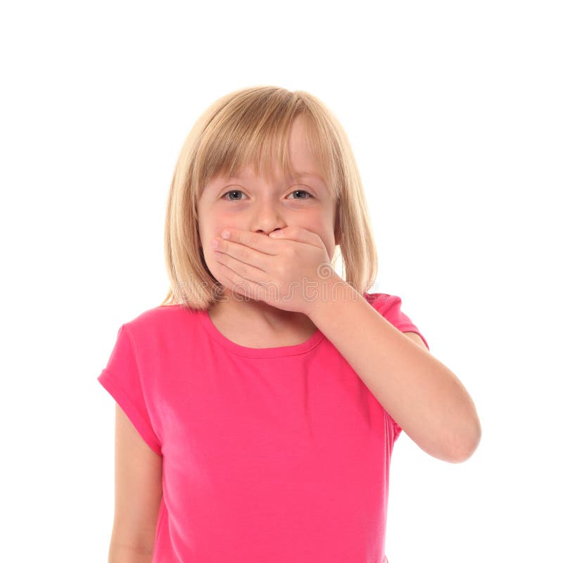 Boca Joven De La Cubierta De La Niña Imagen de archivo - Imagen de ...