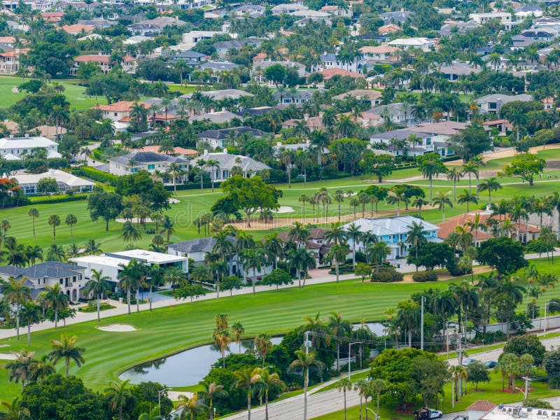 Boca Raton Luxury Real Estate on Golf Course Stock Photo - Image of ...